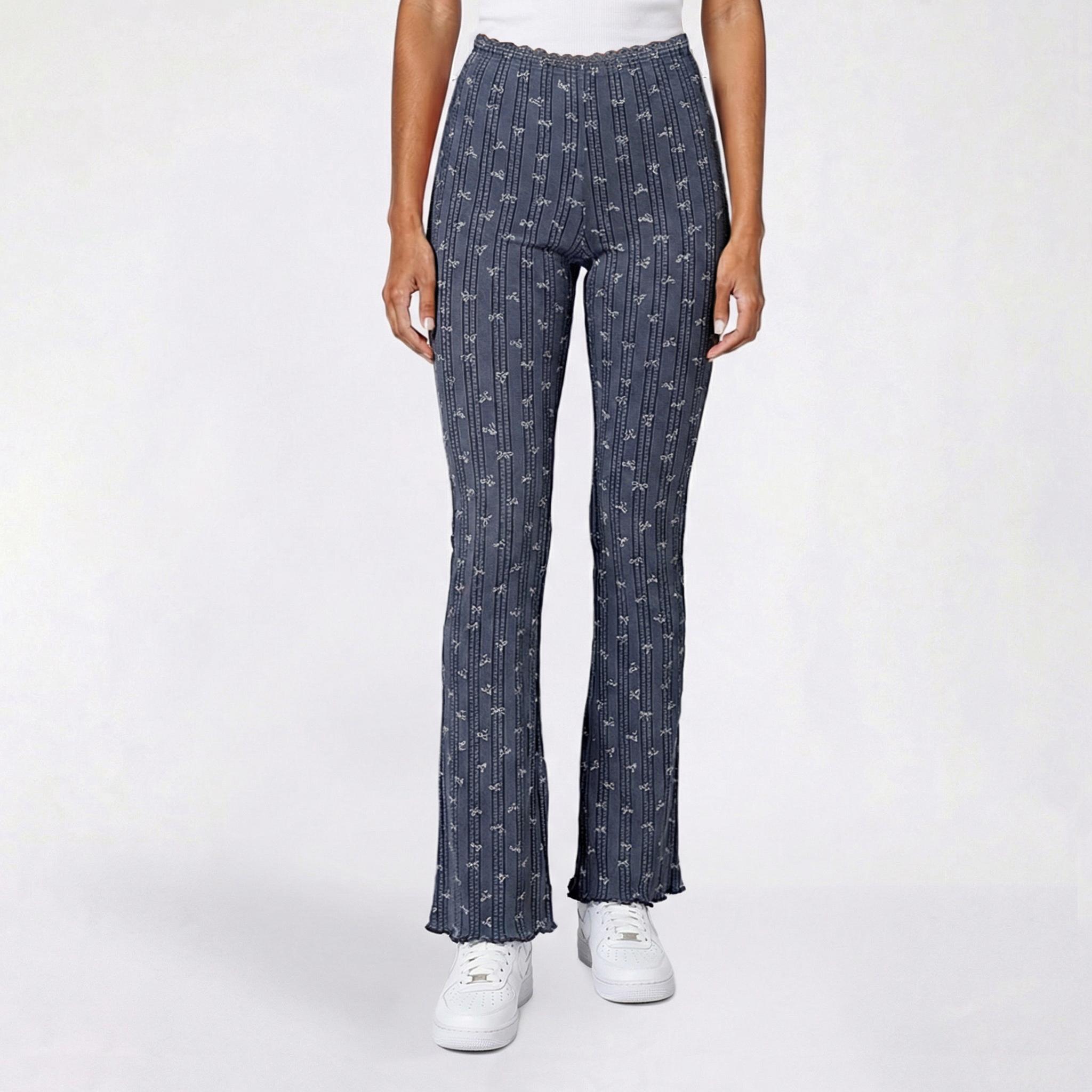 Click here for Juniors Pink Rose Pointelle Hacci Bow Flare Casual... prices