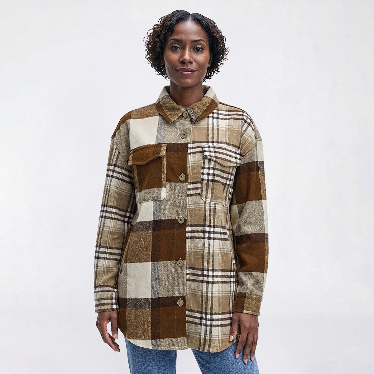 Click here for Womens Dash Mix & Match Plaid Shacket prices