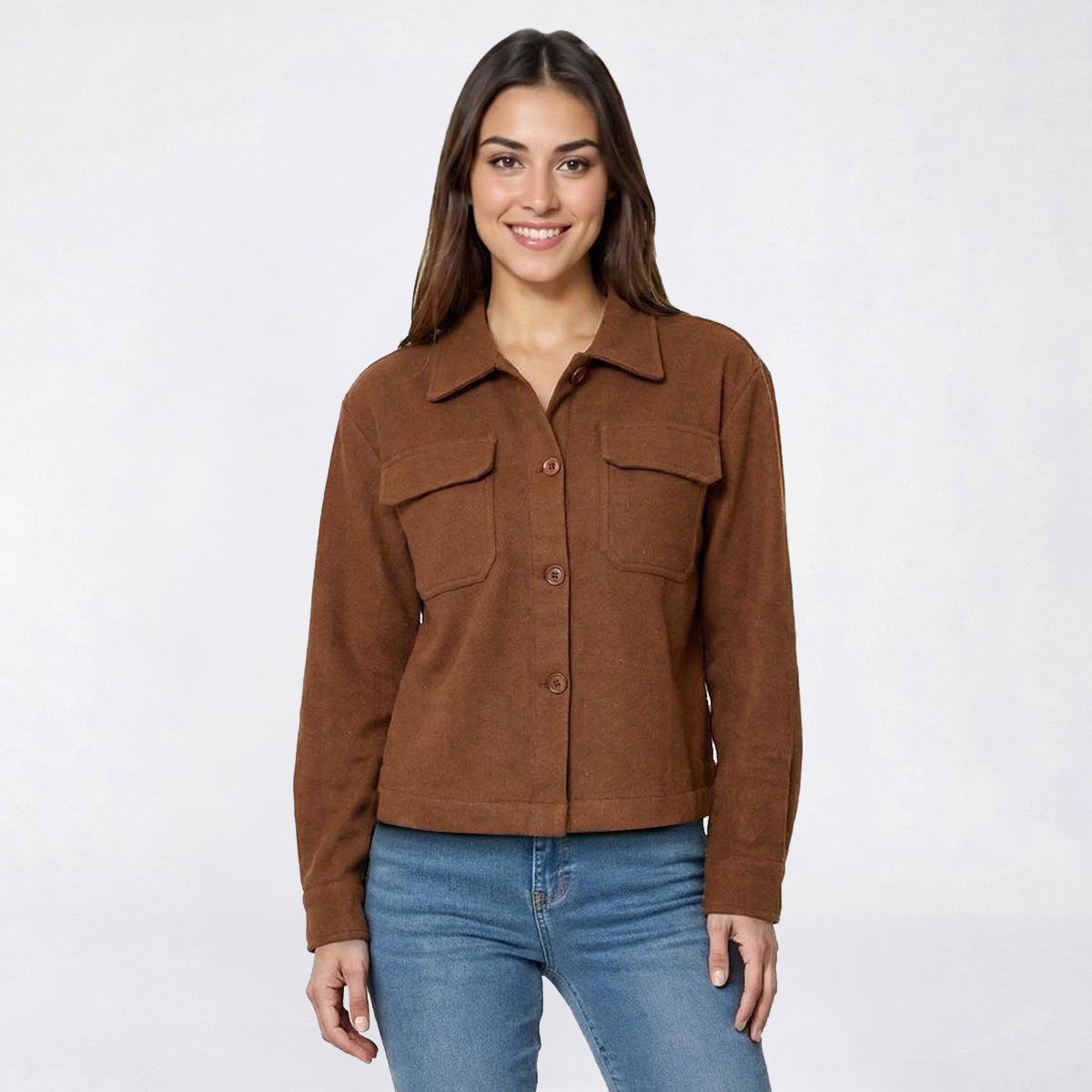 Click here for Womens Dash Long Sleeve Cropped Solid Shacket prices