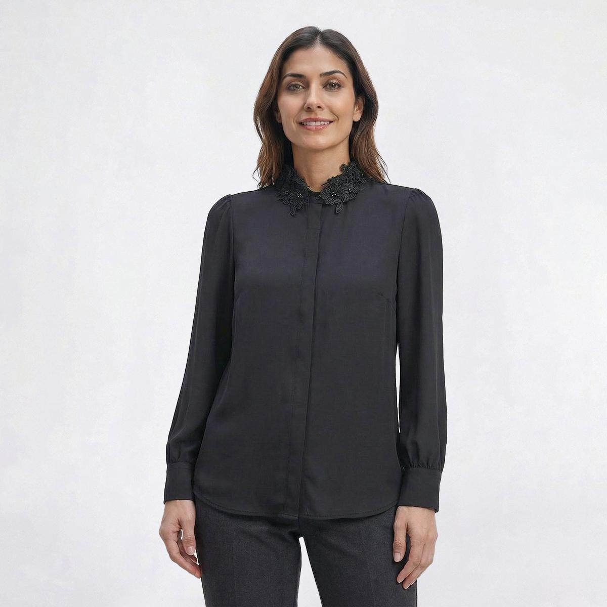 Click here for Womens Cece Long Sleeve Button Front Floral Lace N... prices