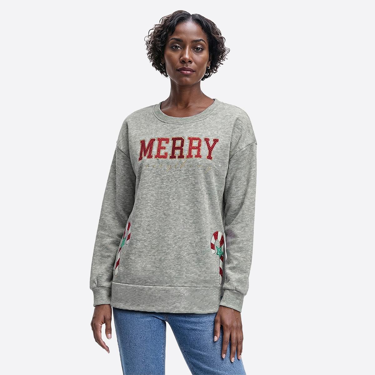 Click here for Womens Tru Self Merry Everything Candy Cane Fleece... prices