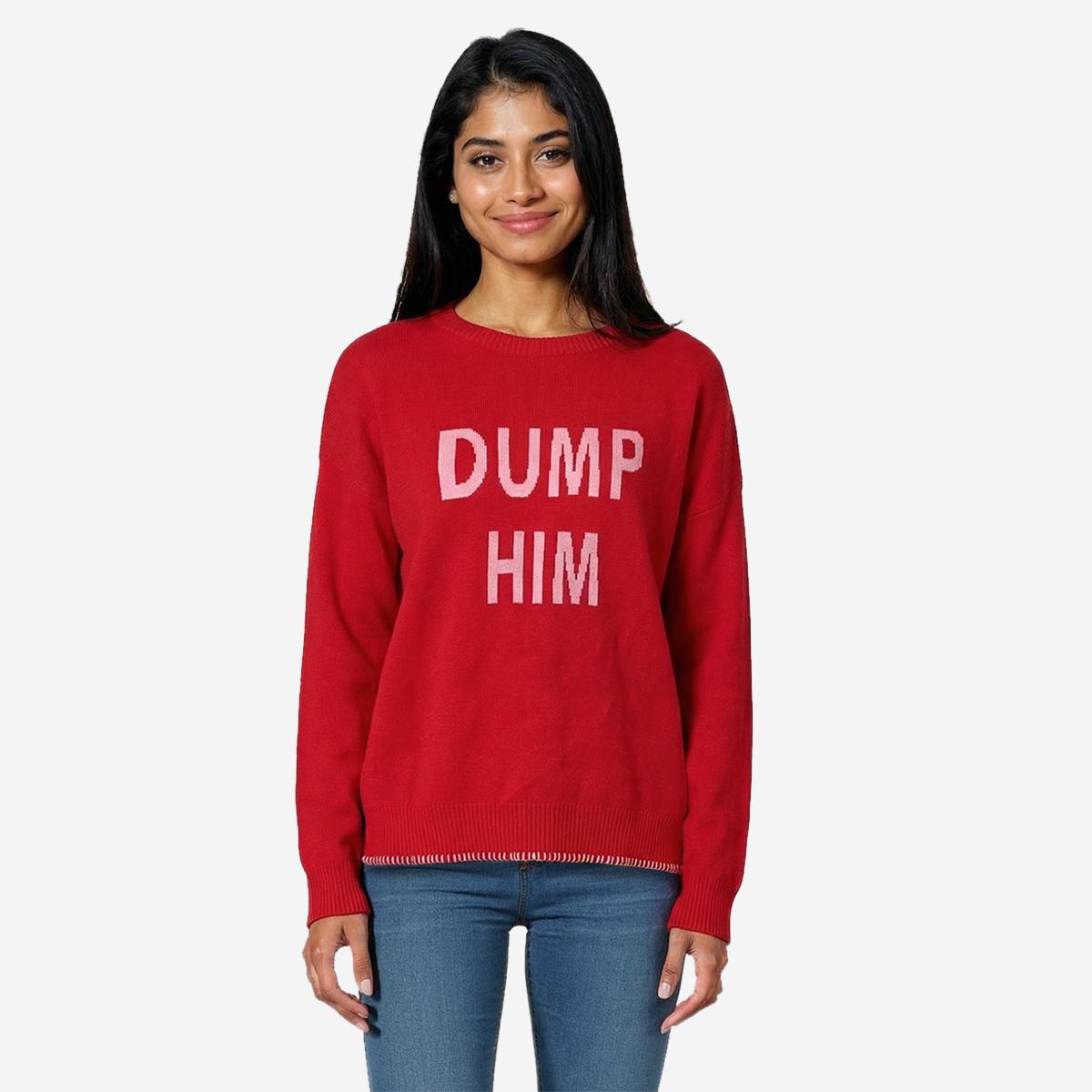 Click here for Juniors No Comment Dump Him Crew Neck Sweater With... prices