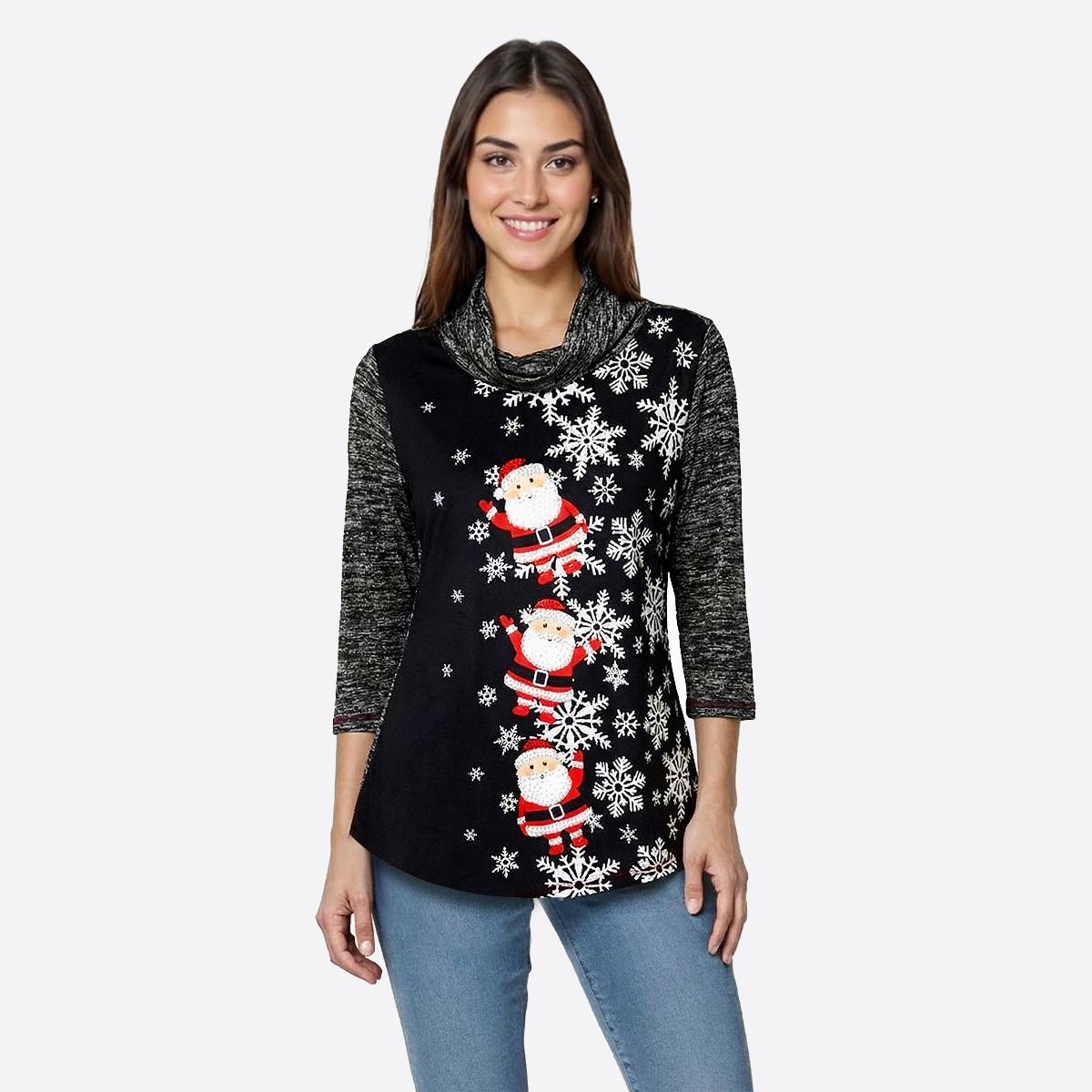 Click here for Womens Onque 3/4 Sleeve Cowl Neck Asymmetrical Hem... prices