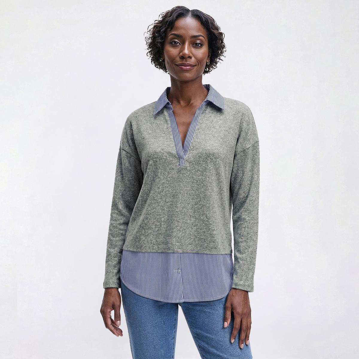 Click here for Womens Absolutely Famous Two In One Brushed Hacci... prices