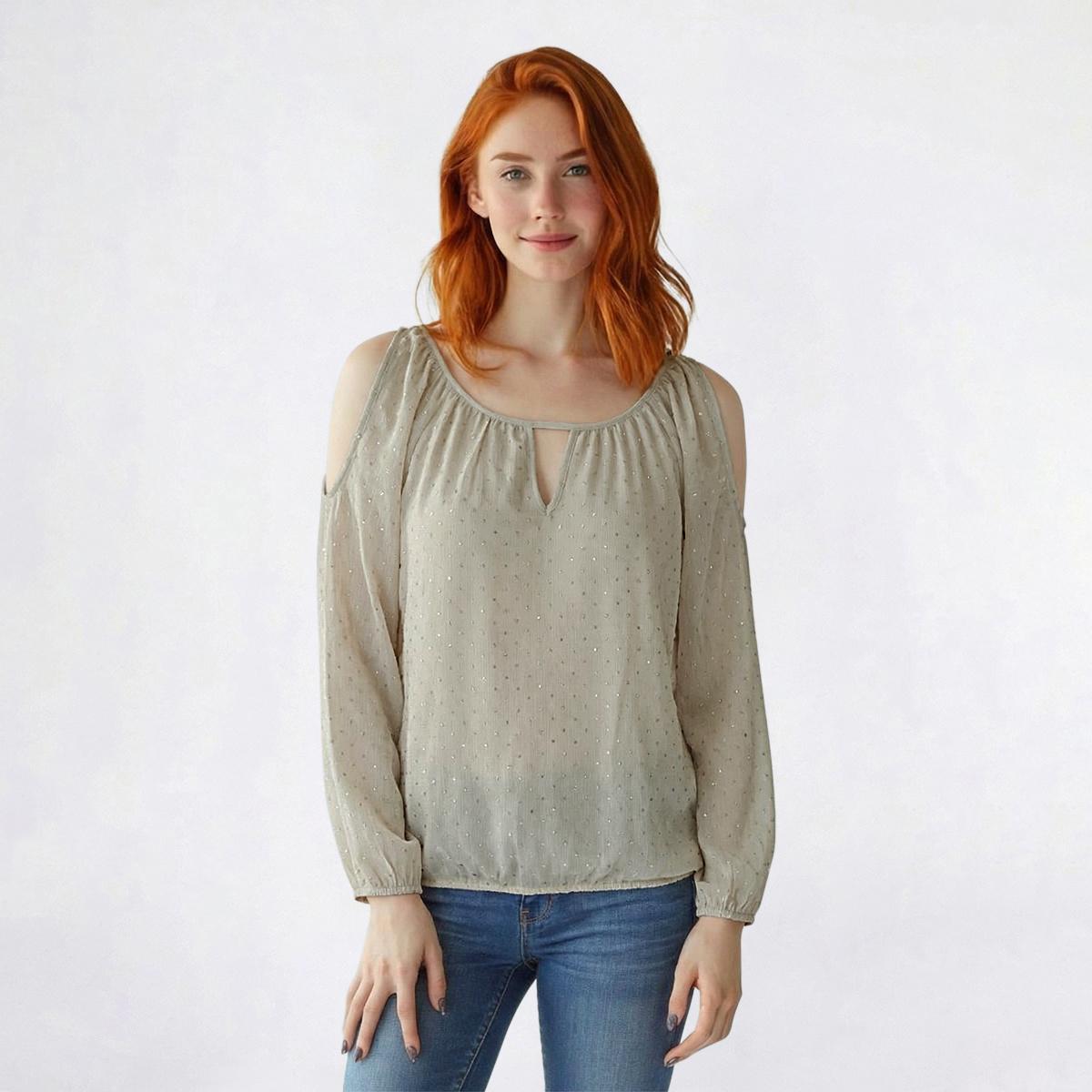 Click here for Juniors A. Byer Cold Shoulder Peasant Top prices