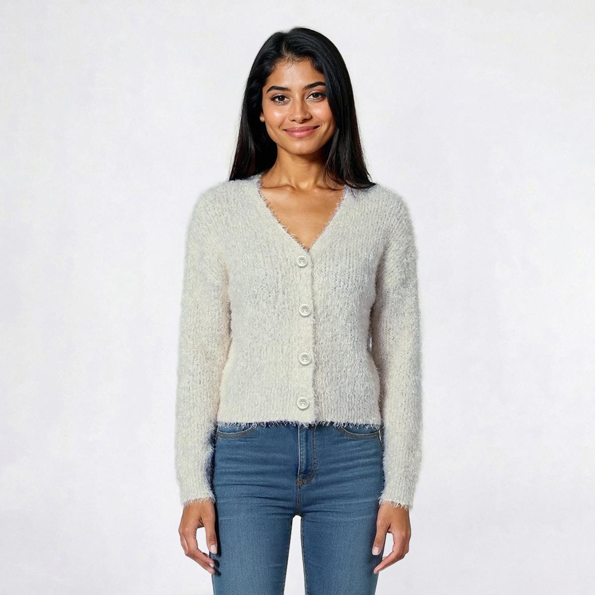Click here for Juniors A. Byer Fuzzy Button Front Cardigan prices