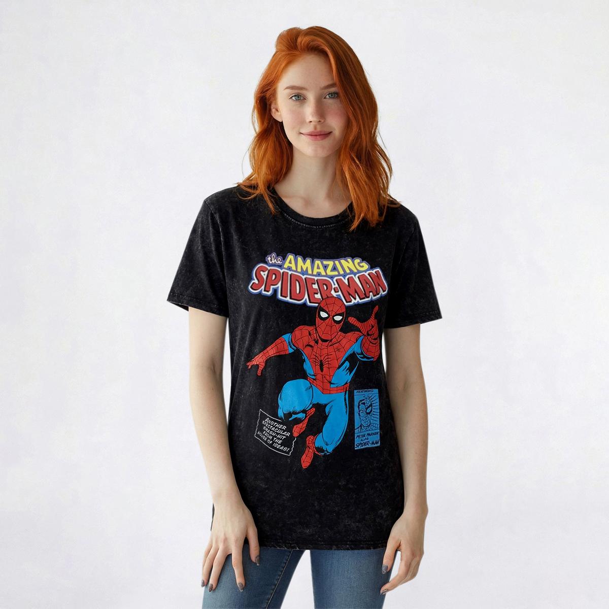 Click here for Juniors Spider-Man Mineral Wash Graphic Tee prices