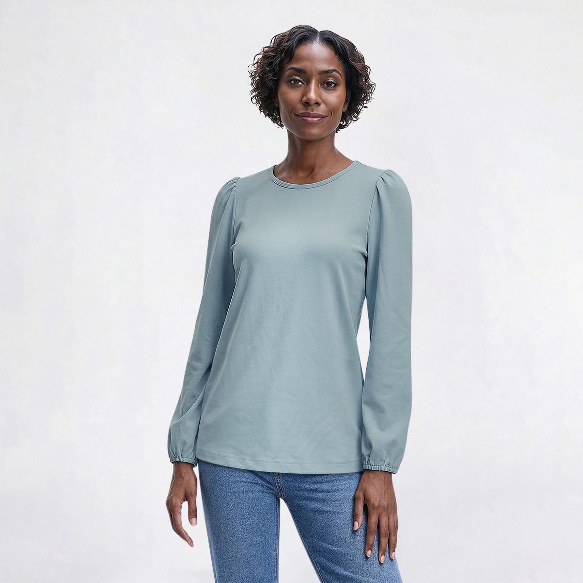 Click here for Womens Anne Klein Elastic Long Sleeve Round Neck S... prices