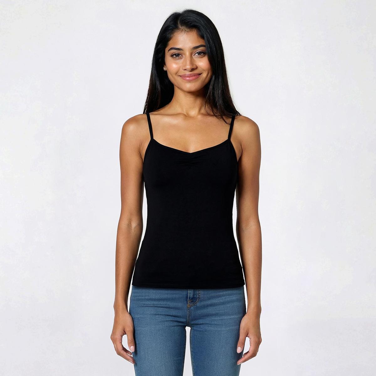 Click here for Juniors Eye Candy Peached Jersey Cinch Front Bra C... prices