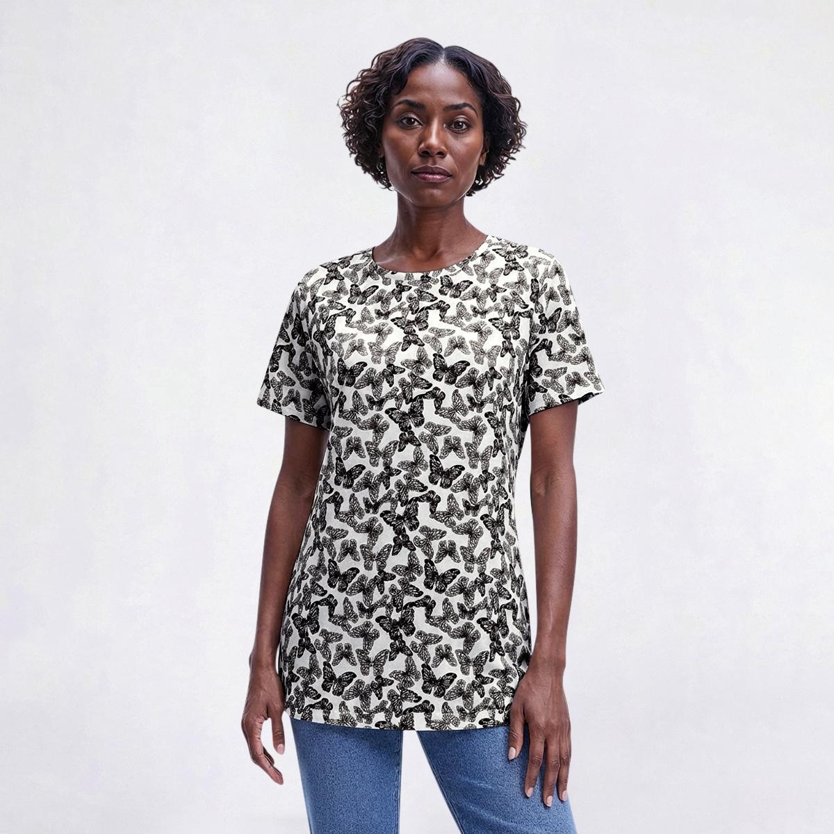 Click here for Plus Size Hasting & Smith Short Sleeve Butterfly R... prices