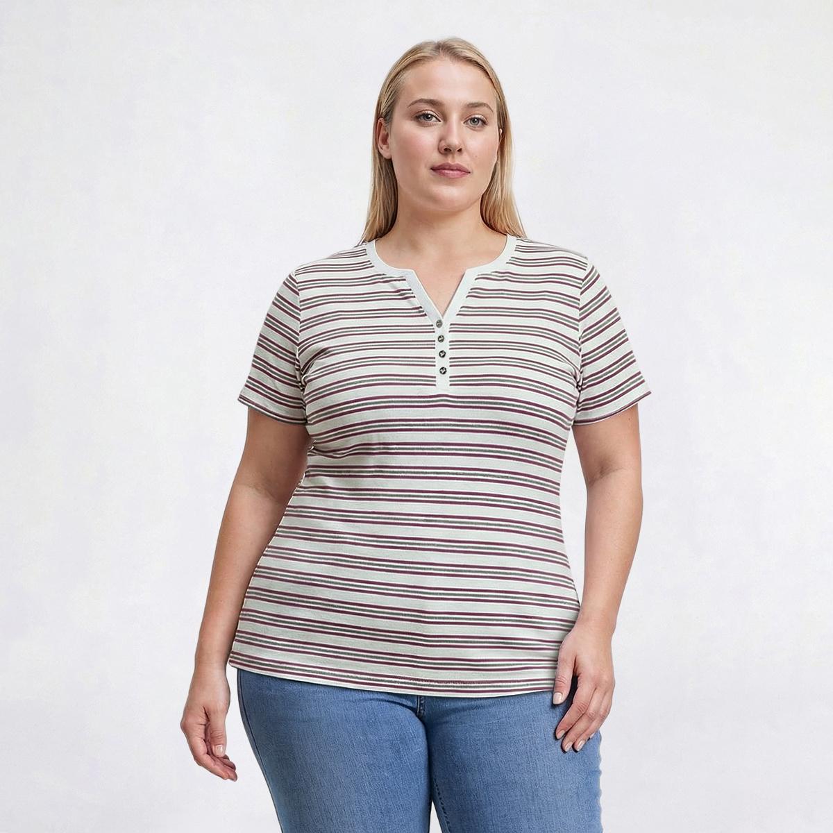 Click here for Plus Size Hasting & Smith Short Sleeve Stripe Henl... prices