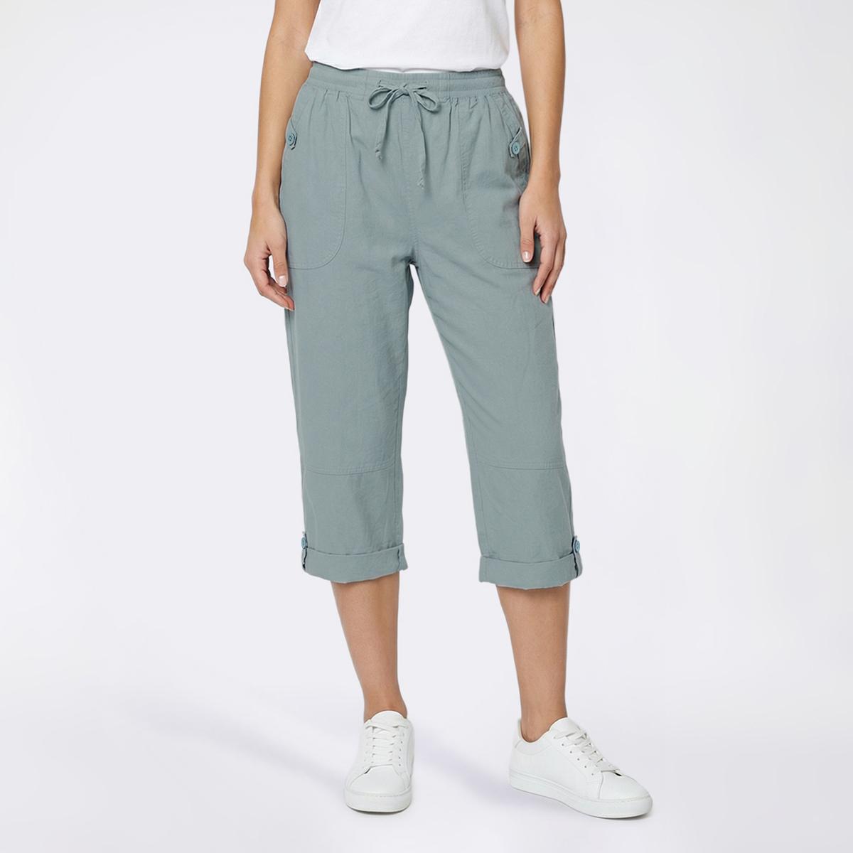 Click here for Womens Jordana Rose Rib Drawstring Waist Capris prices