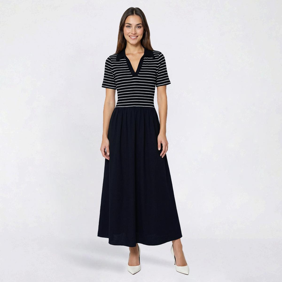Click here for Womens Absolutely Famous Short Sleeve Stripe Midi... prices