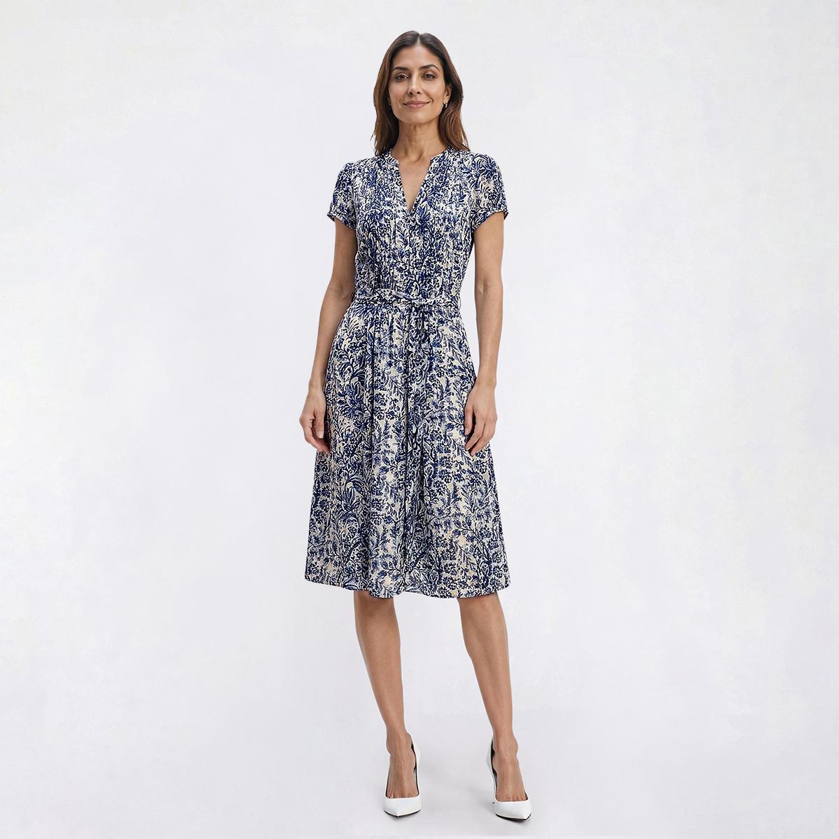 Click here for Womens MSK Short Sleeve Paisley Chiffon Pintuck A-... prices