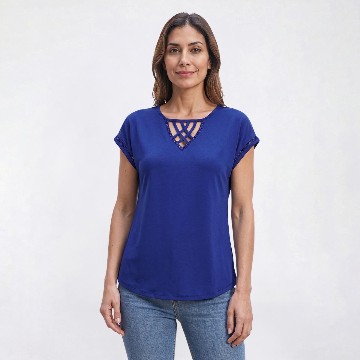 Click here for Womens Love Scarlet Cap Sleeve Crisscross Keyhole... prices