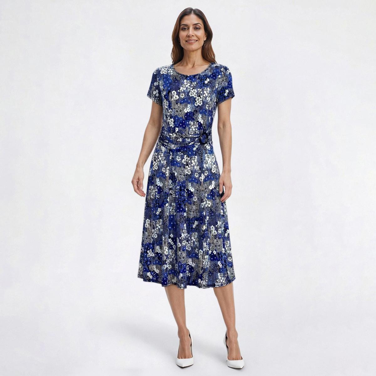 Click here for Womens Perceptions Short Sleeve Floral Side Buckle... prices
