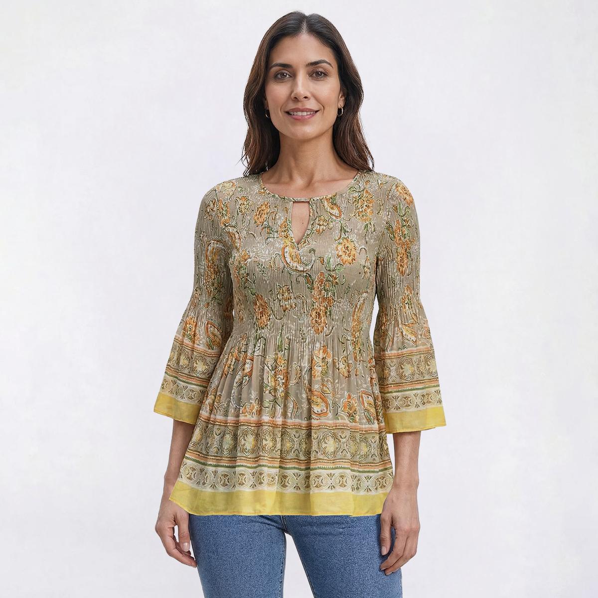 Click here for Petite Floral & Ivy 3/4 Sleeve Ditsy Floral Pleate... prices