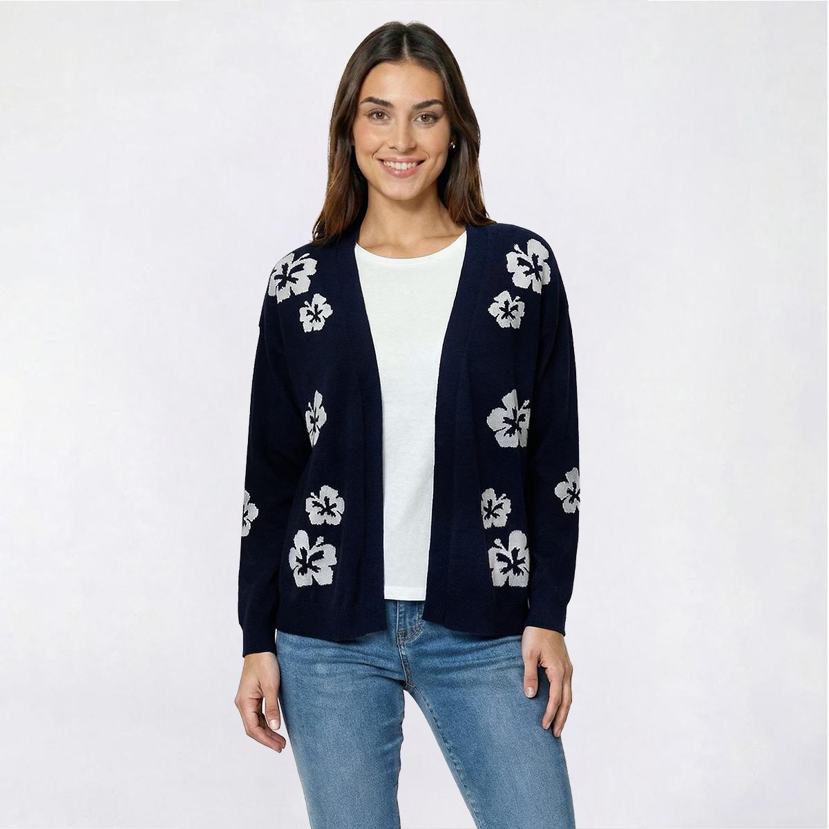 Click here for Womens Hanna & Gracie Long Sleeve Hibiscus Floral... prices