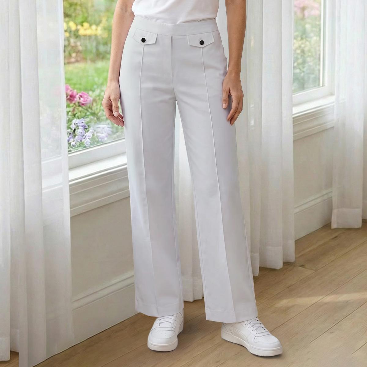 Click here for Womens Nicole Miller 2 Faux Tab Pocket Wide Leg Pa... prices