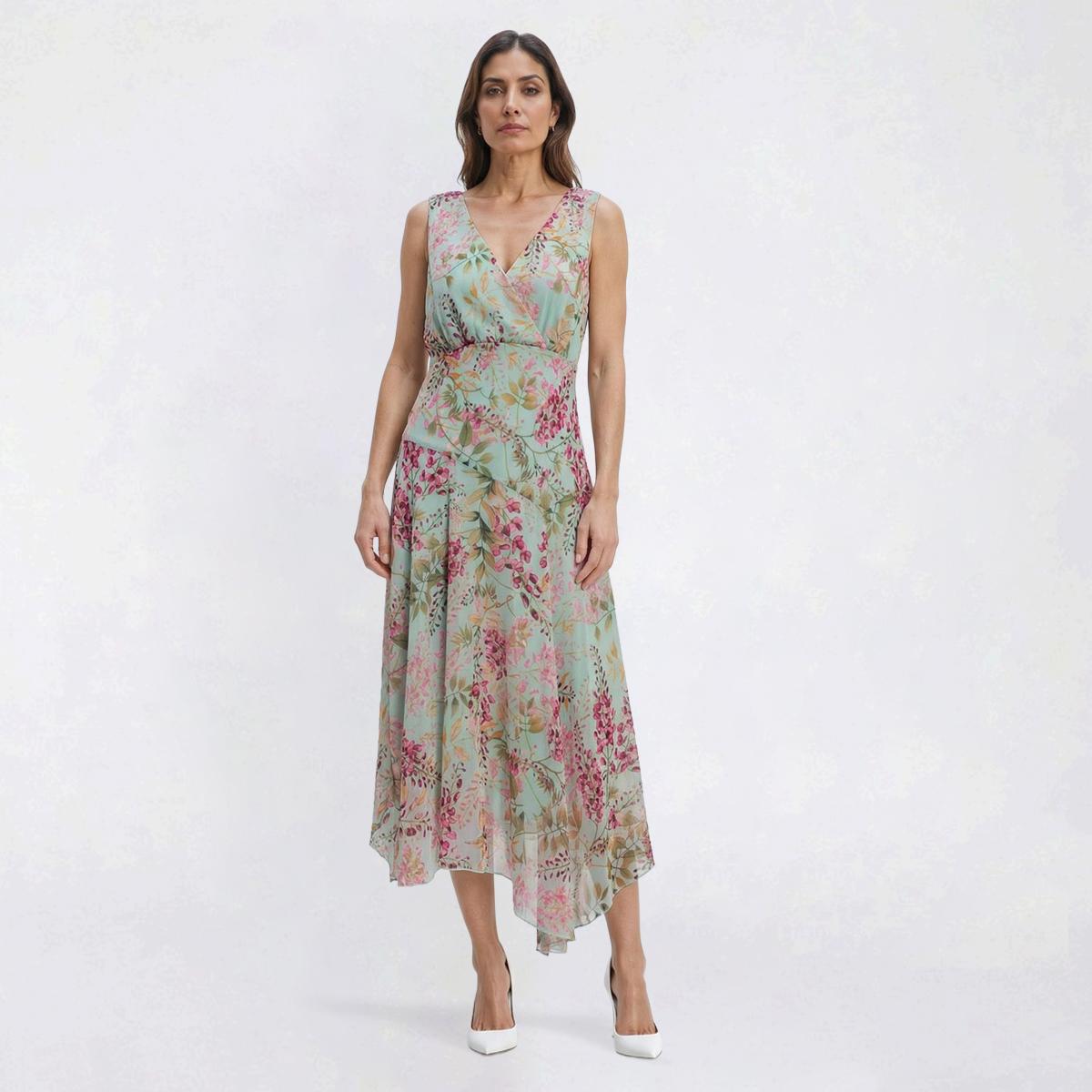Click here for Womens Connected Apparel Sleeveless Floral Midi Dr... prices