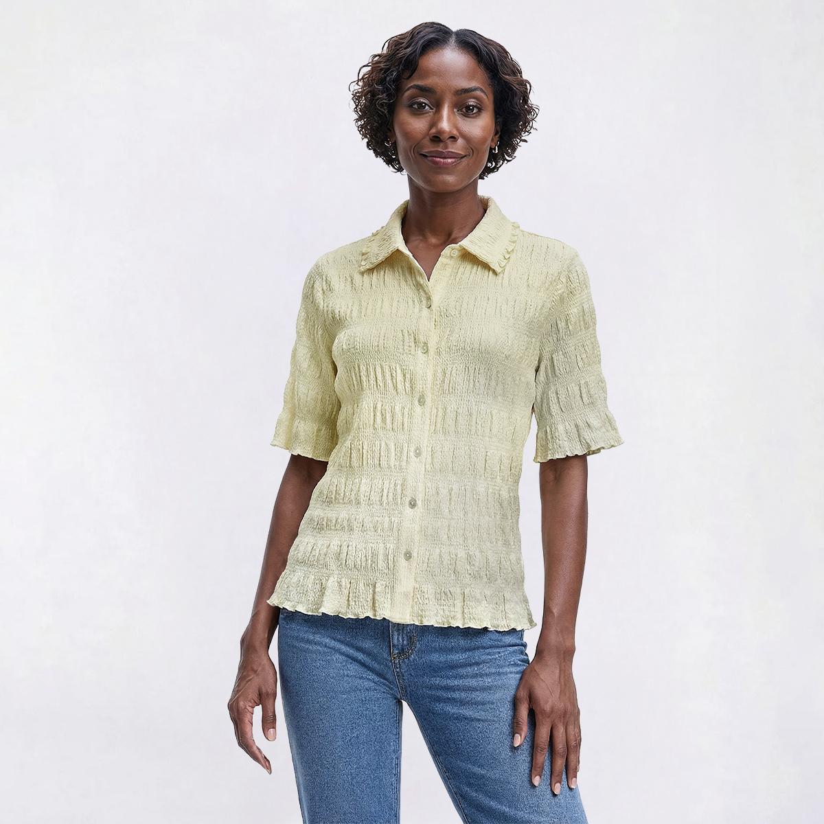 Click here for Womens Nanette Lepore Elbow Sleeve Textured Blouse prices