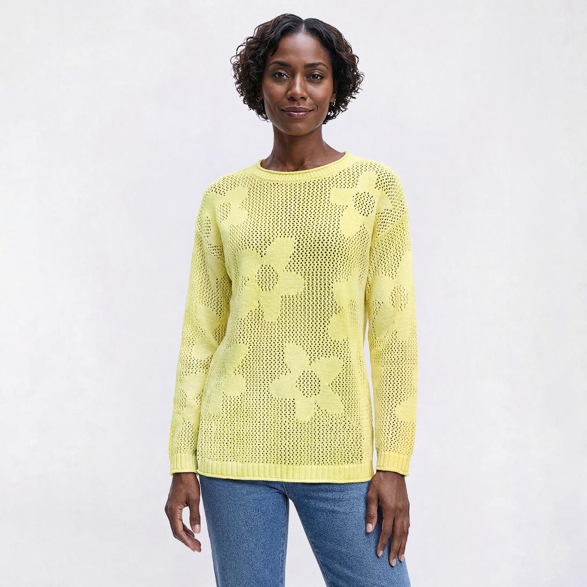 Click here for Womens Hanna & Gracie Long Sleeve Floral Crochet M... prices