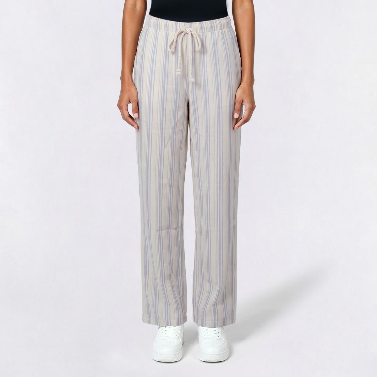 Click here for Juniors No Comment Stripe Linen Flyaway Pants - Ra... prices