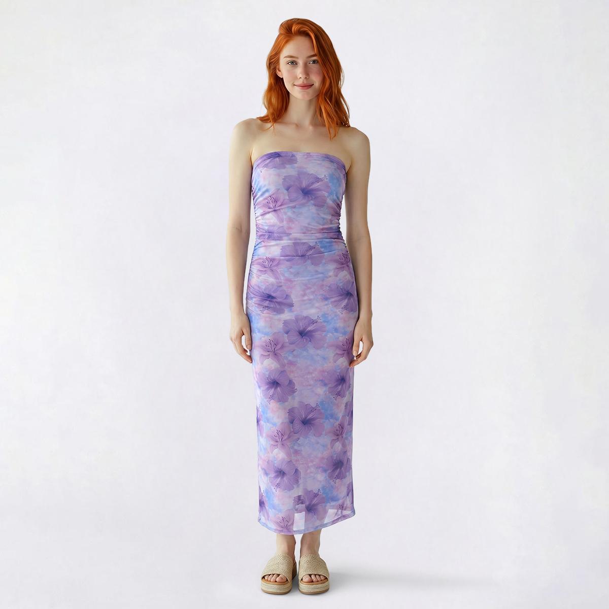 Click here for Juniors Madden Girl Floral Mesh Ruch Tube Maxi Dre... prices