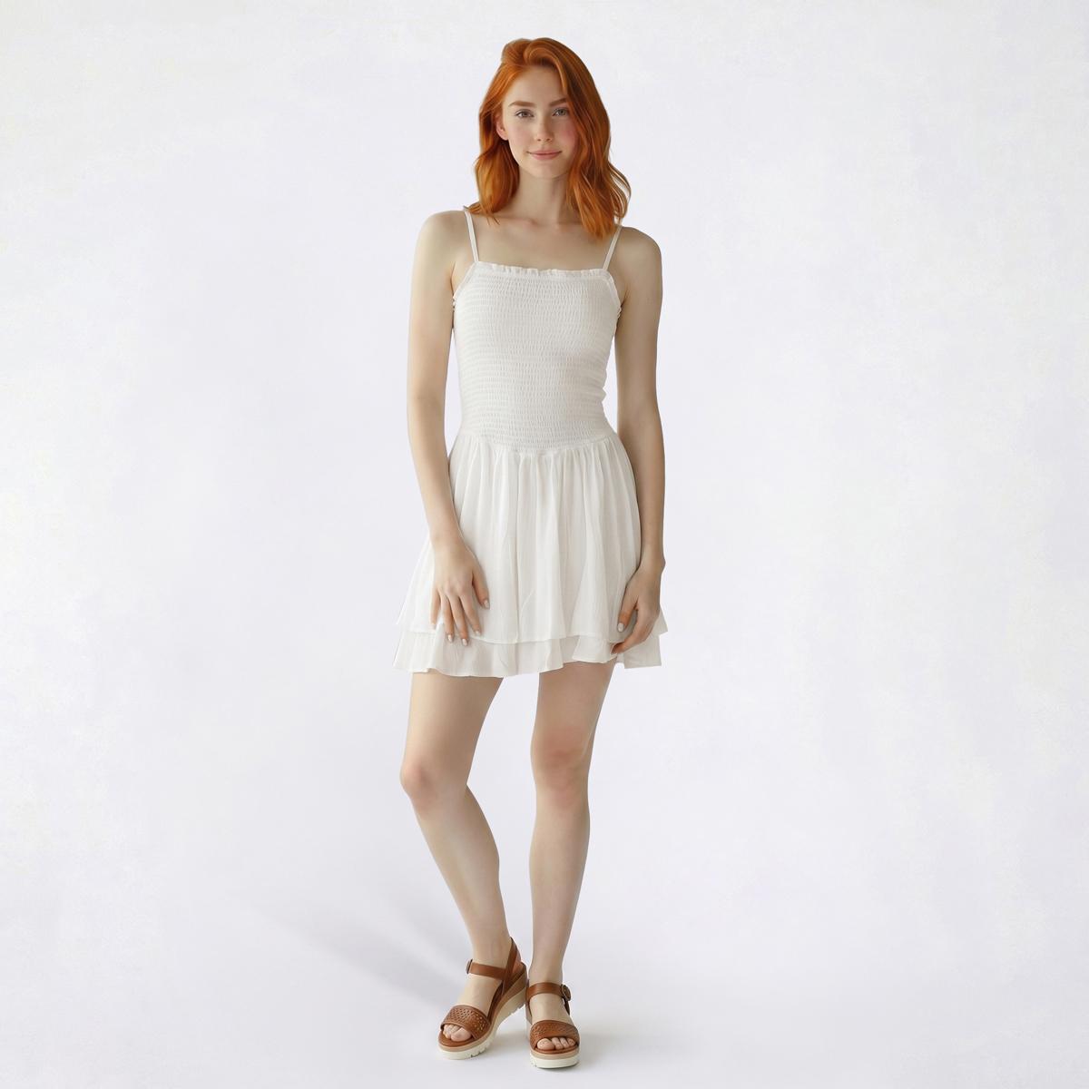 Click here for Juniors No Comment V Waist Smock Tier Romper With... prices