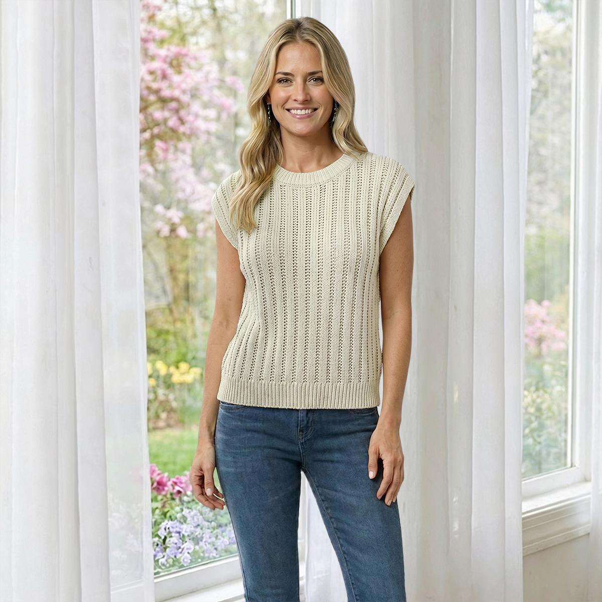 Click here for Womens MNK Sleeveless Rib Knit Sweater prices