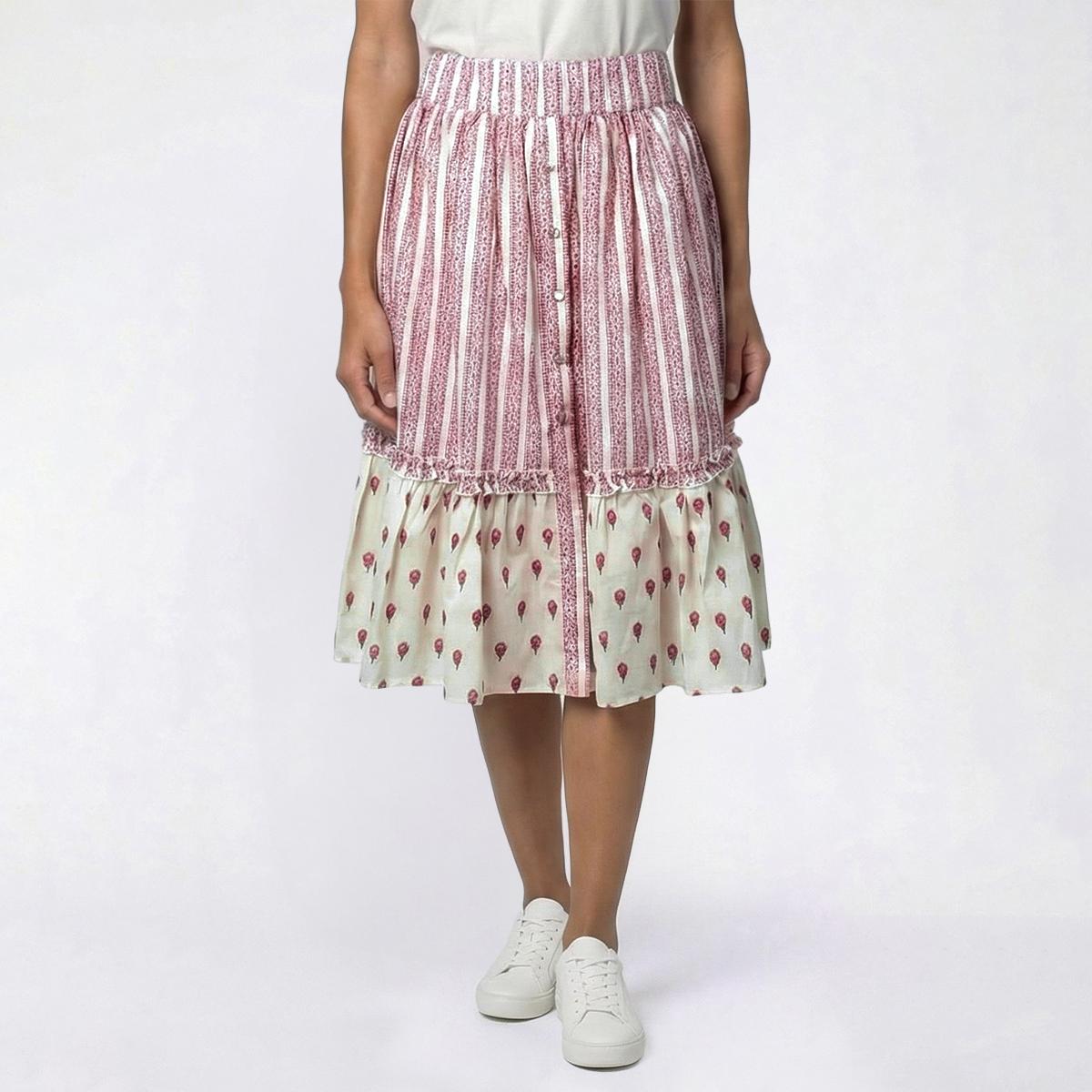 Click here for Womens MNK Stripe Ditsy Floral Midi Skirt prices