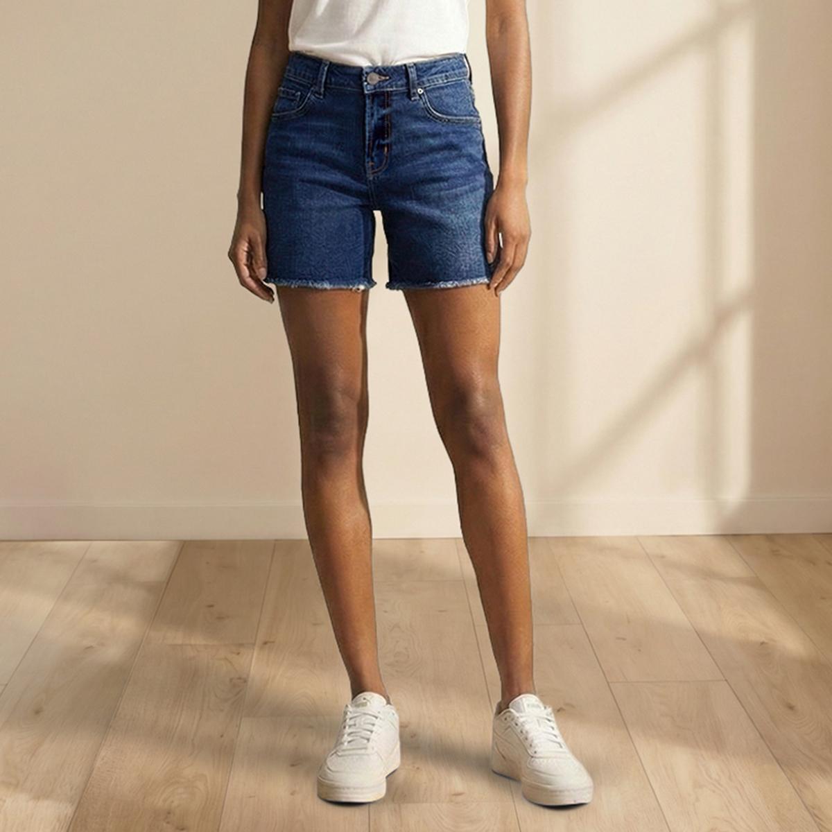 Click here for Womens CITY BLUES Eiffel Denim Frayed Hem Shorts prices