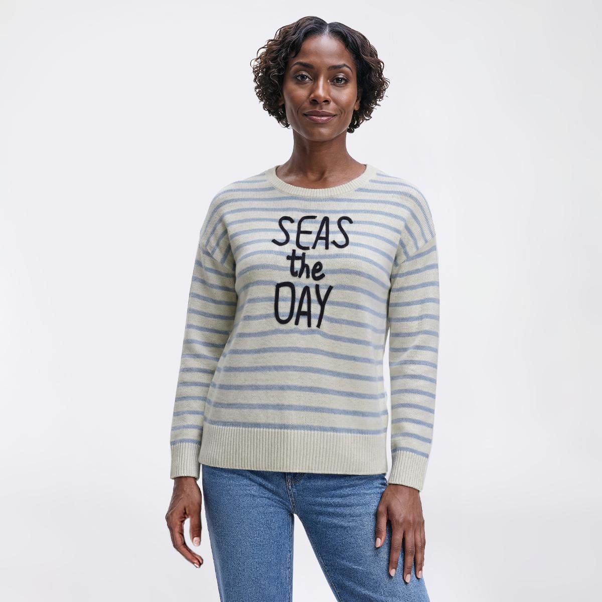 Click here for Womens Preswick & Moore(R) Seas The Day Stripe Swe... prices