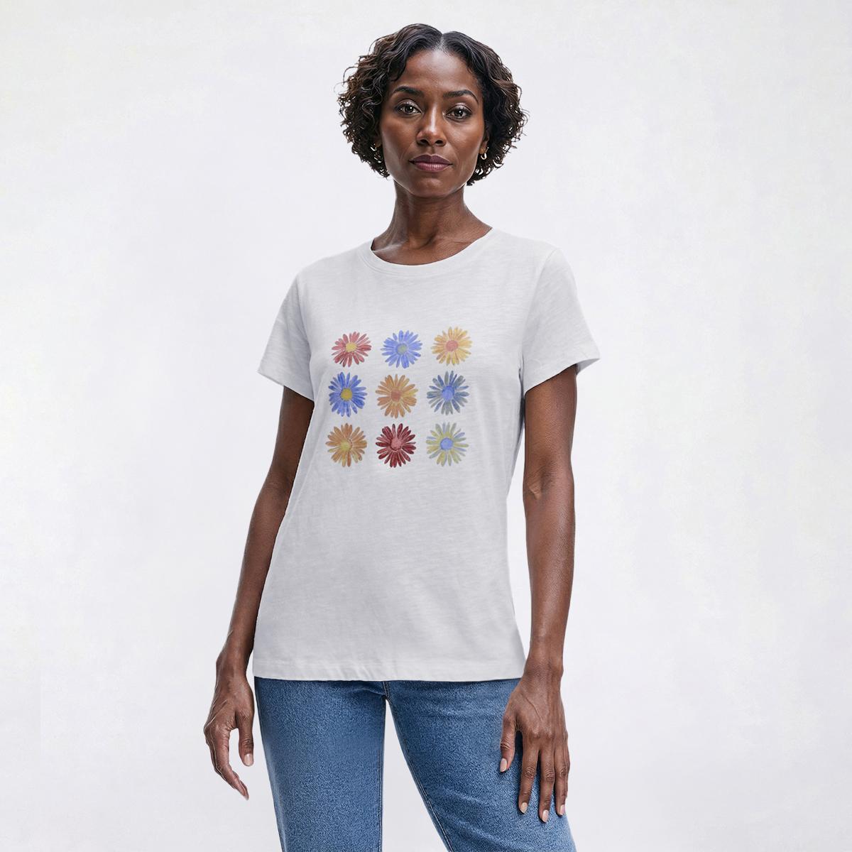 Click here for Womens Mountain Ridge Short Sleeve Crew Neck Daisy... prices