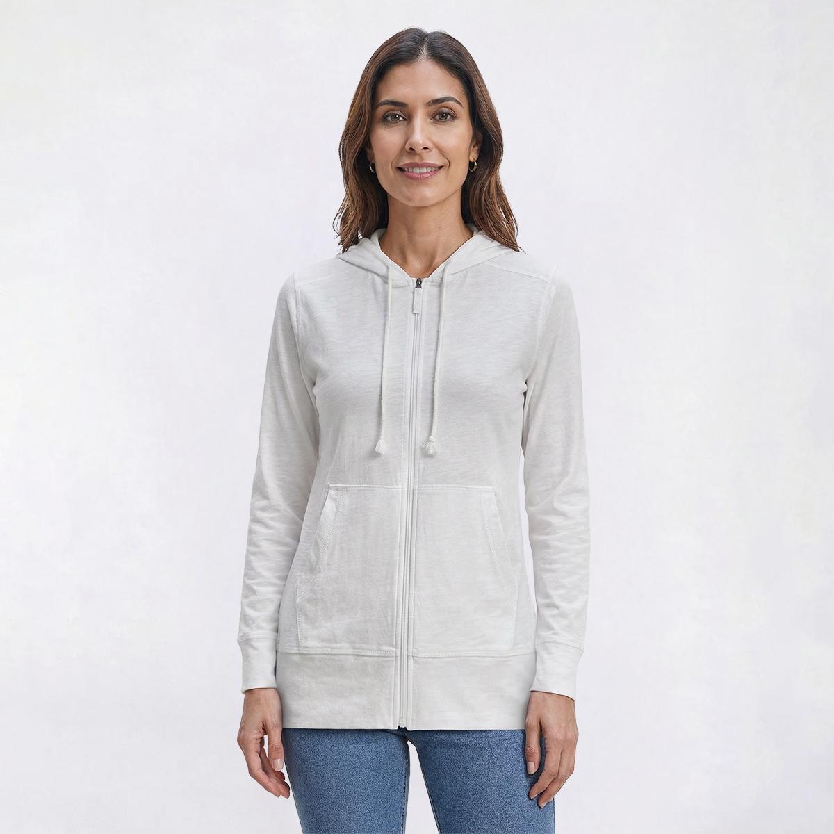 Click here for Petite Mountain Ridge Long Sleeve Solid Slub Hoodi... prices