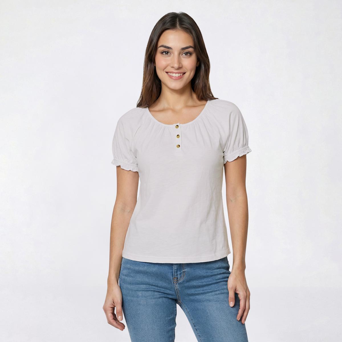 Click here for Petite Architect(R) Short Sleeve Henley Peasant Sl... prices