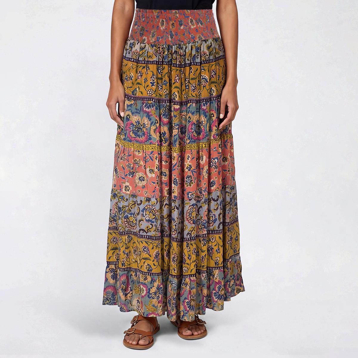 Click here for Juniors Angie Smock Waist Tier Maxi Skirt prices