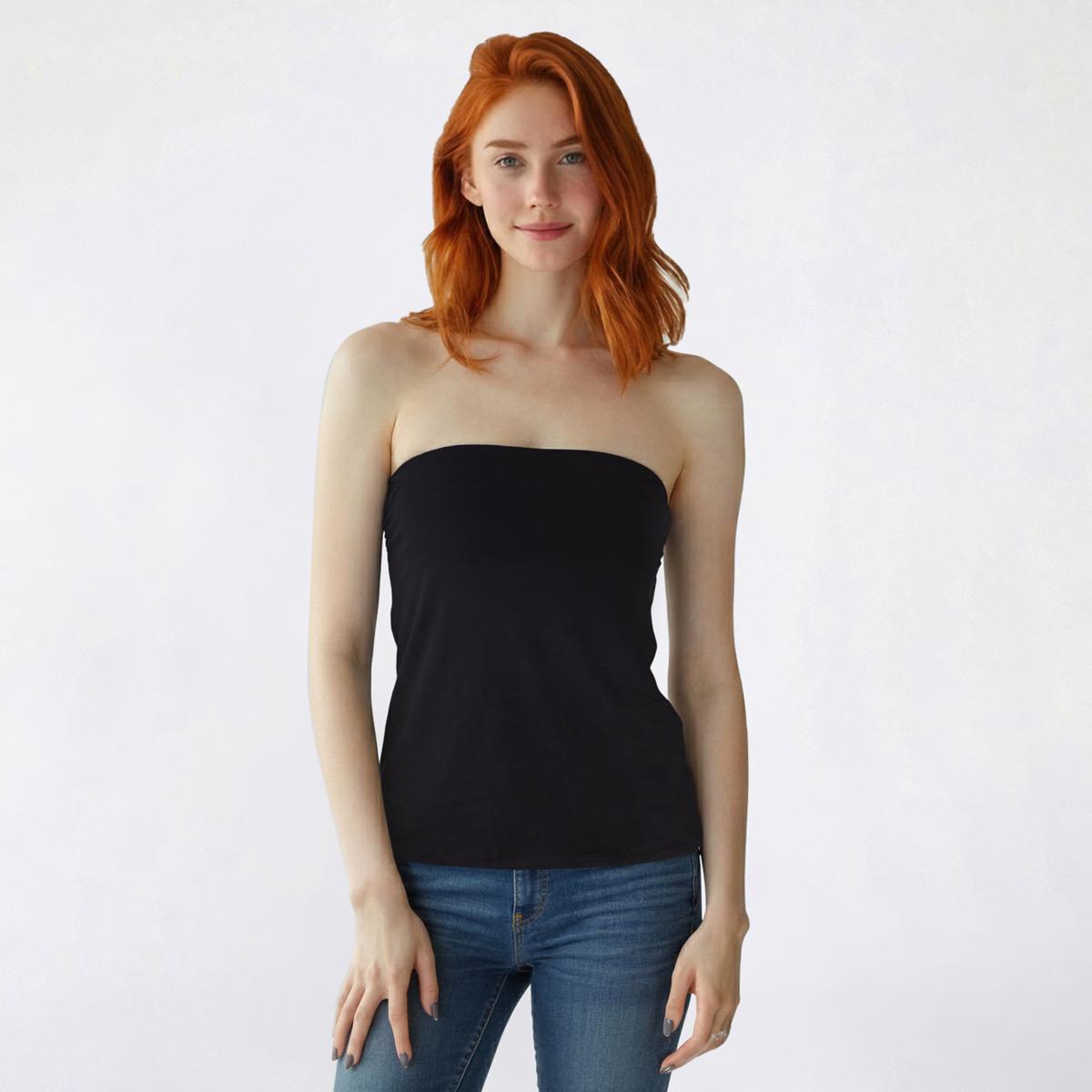 Click here for Juniors One Step Up Side Ruch Slit Tube Top with P... prices