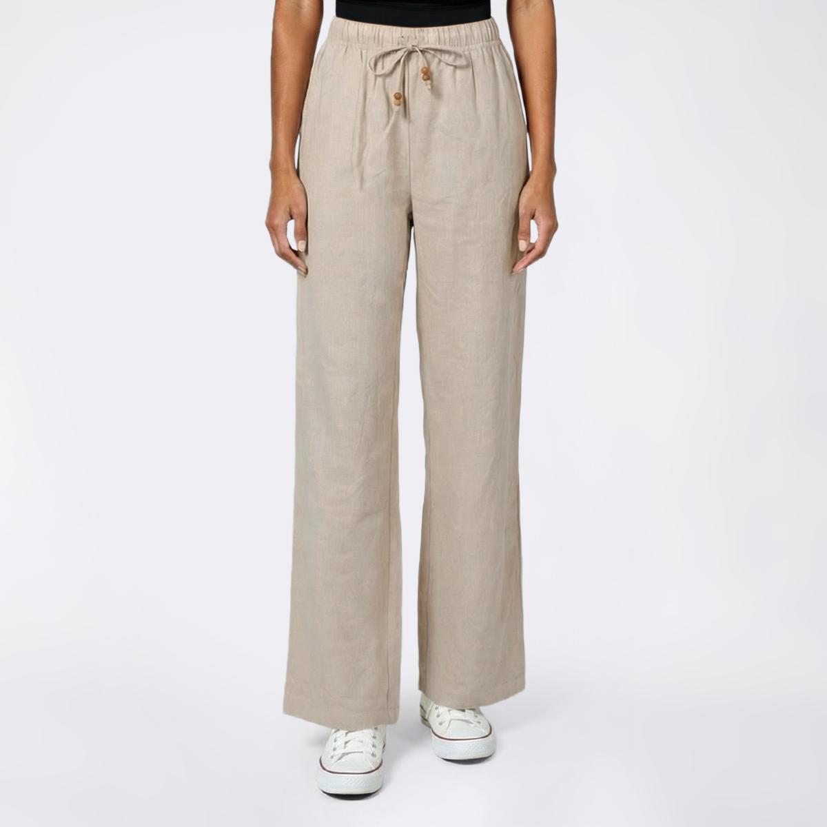 Click here for Juniors Love Tree Linen Bead Tie Waist Beach Pant prices