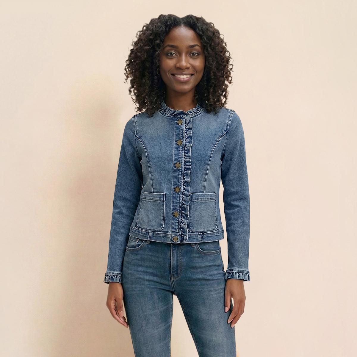 Click here for Womens Draper James Ruffle Denim Jacket prices