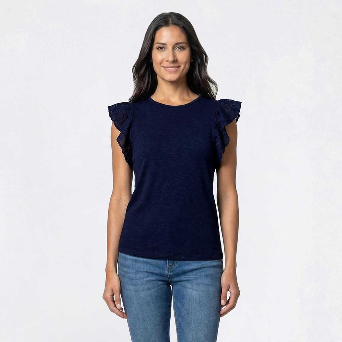 Click here for Womens Draper James Embroidery Flutter Sleeve Blou... prices