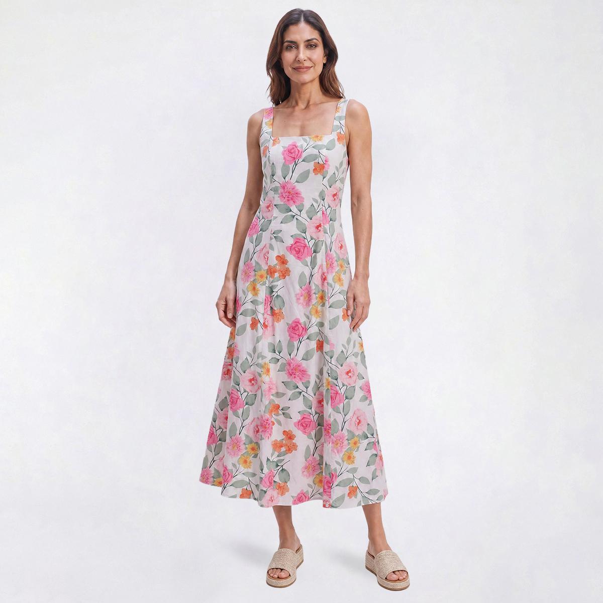 Click here for Womens Absolutely Famous Sleeveless Square Neck Fl... prices
