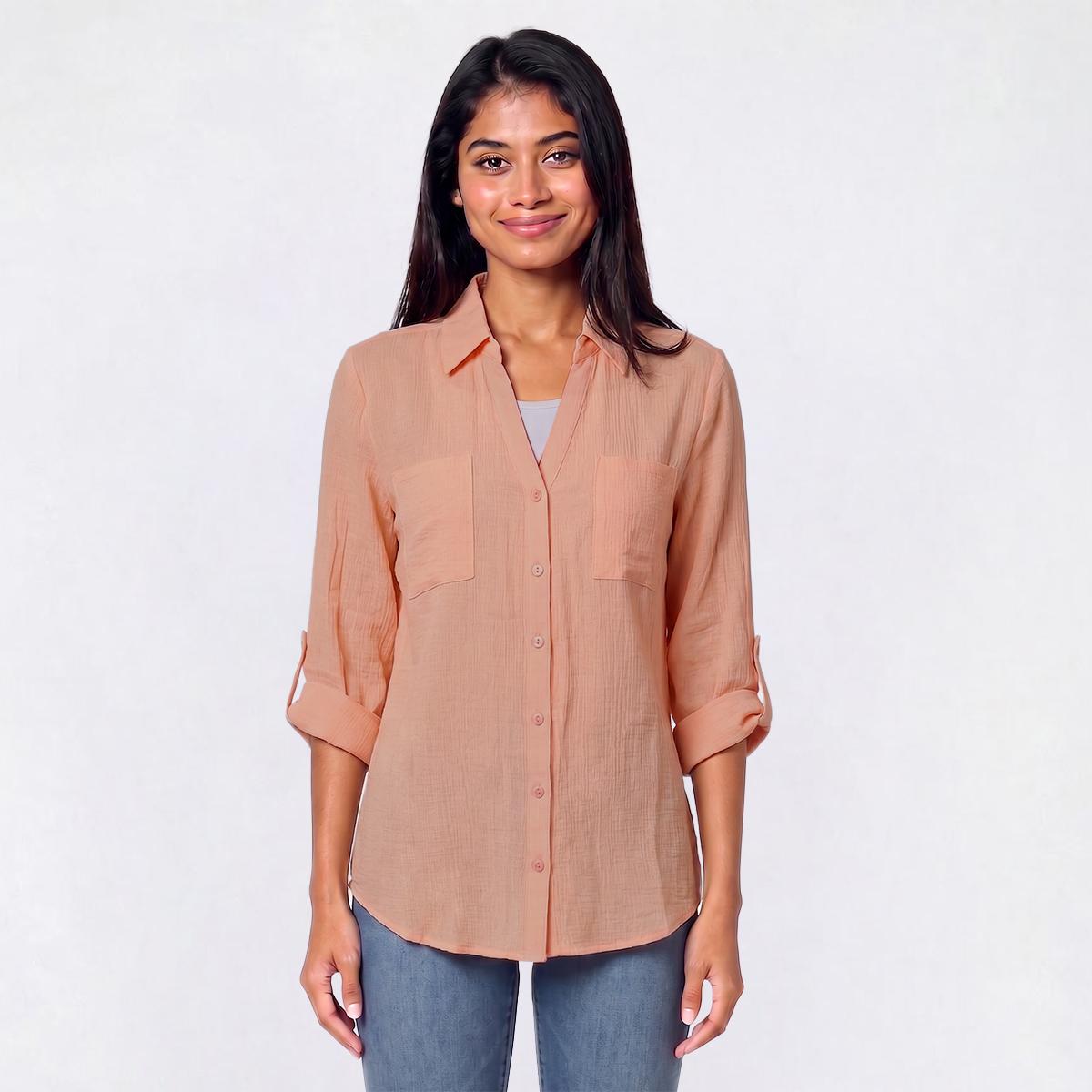 Bcx Womens Button-Up Collared Shirt - Yellow
