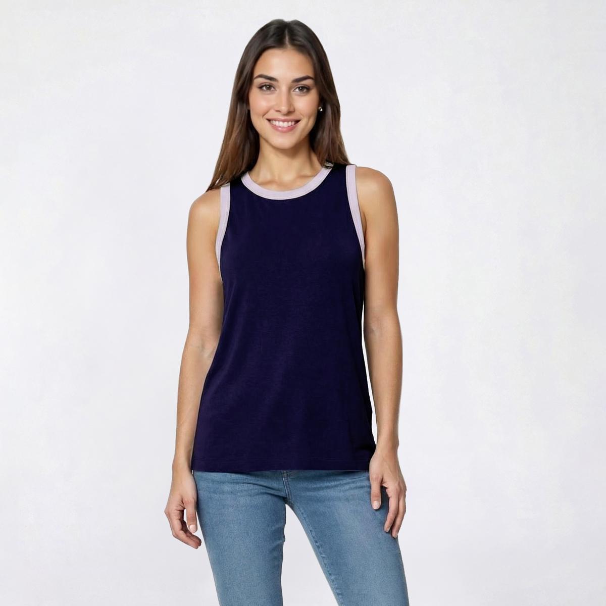 Click here for Petite Preswick & Moore(R) Sleeveless Piping Ribbe... prices