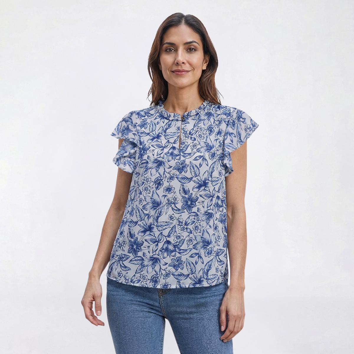 Click here for Petite Preswick & Moore(R) Flutter Sleeve Floral B... prices