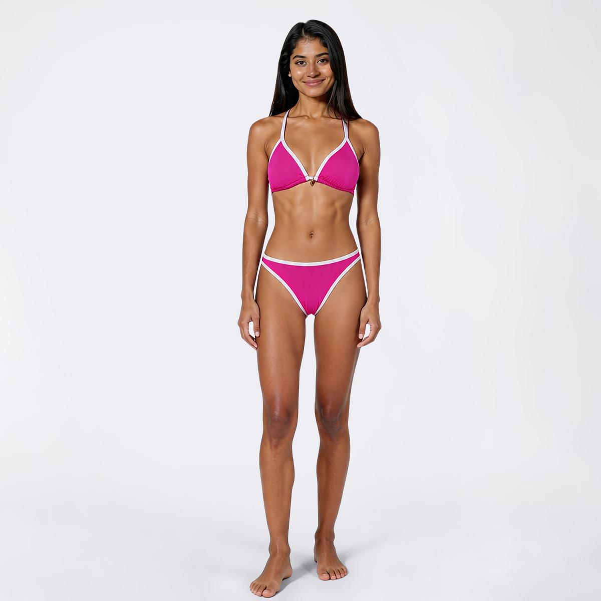 Click here for Juniors Mykonos Blue 2pc. Pink Triangle Bikini wit... prices