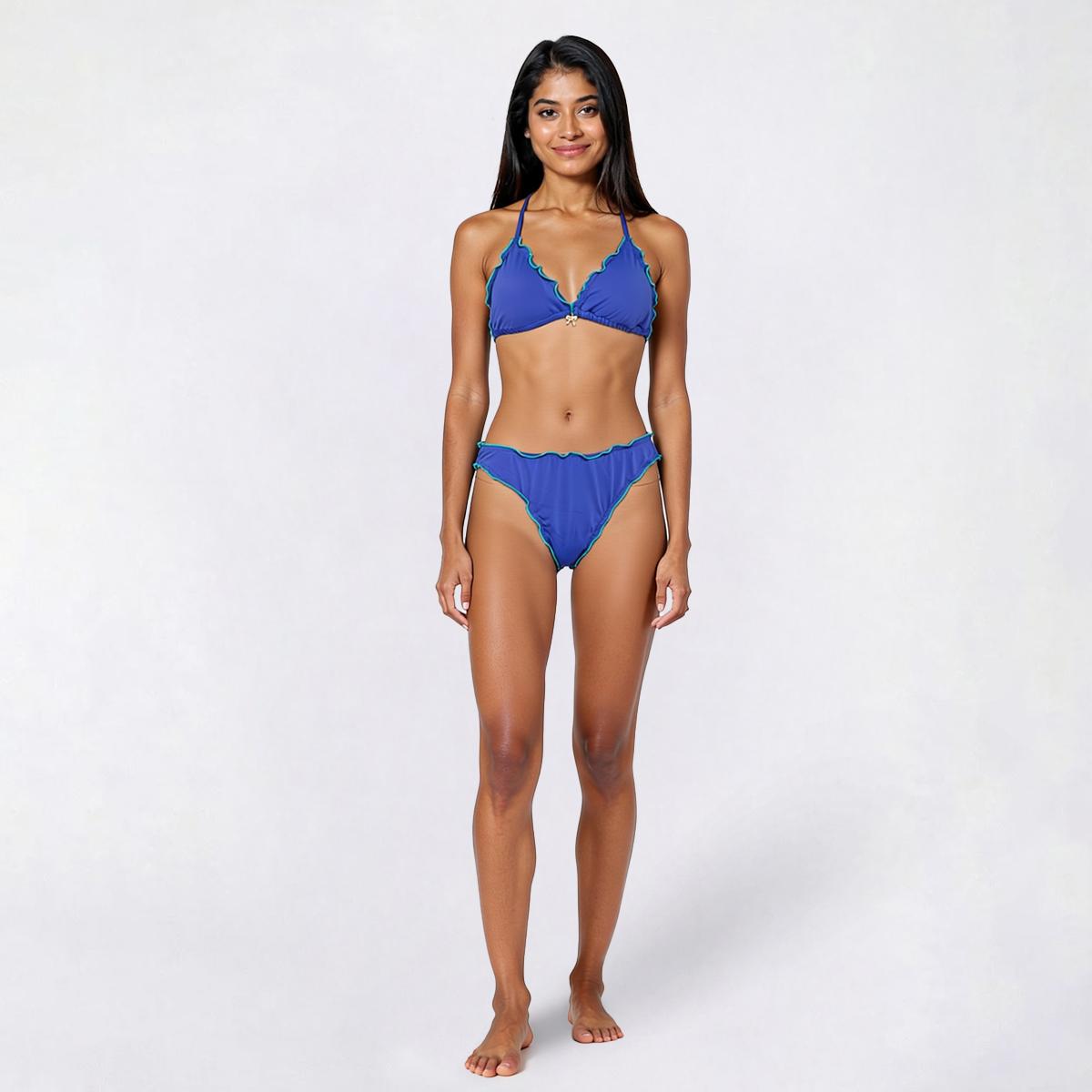 Click here for Juniors Mykonos Blue 2pc Lettuce Edge Bikini Contr... prices