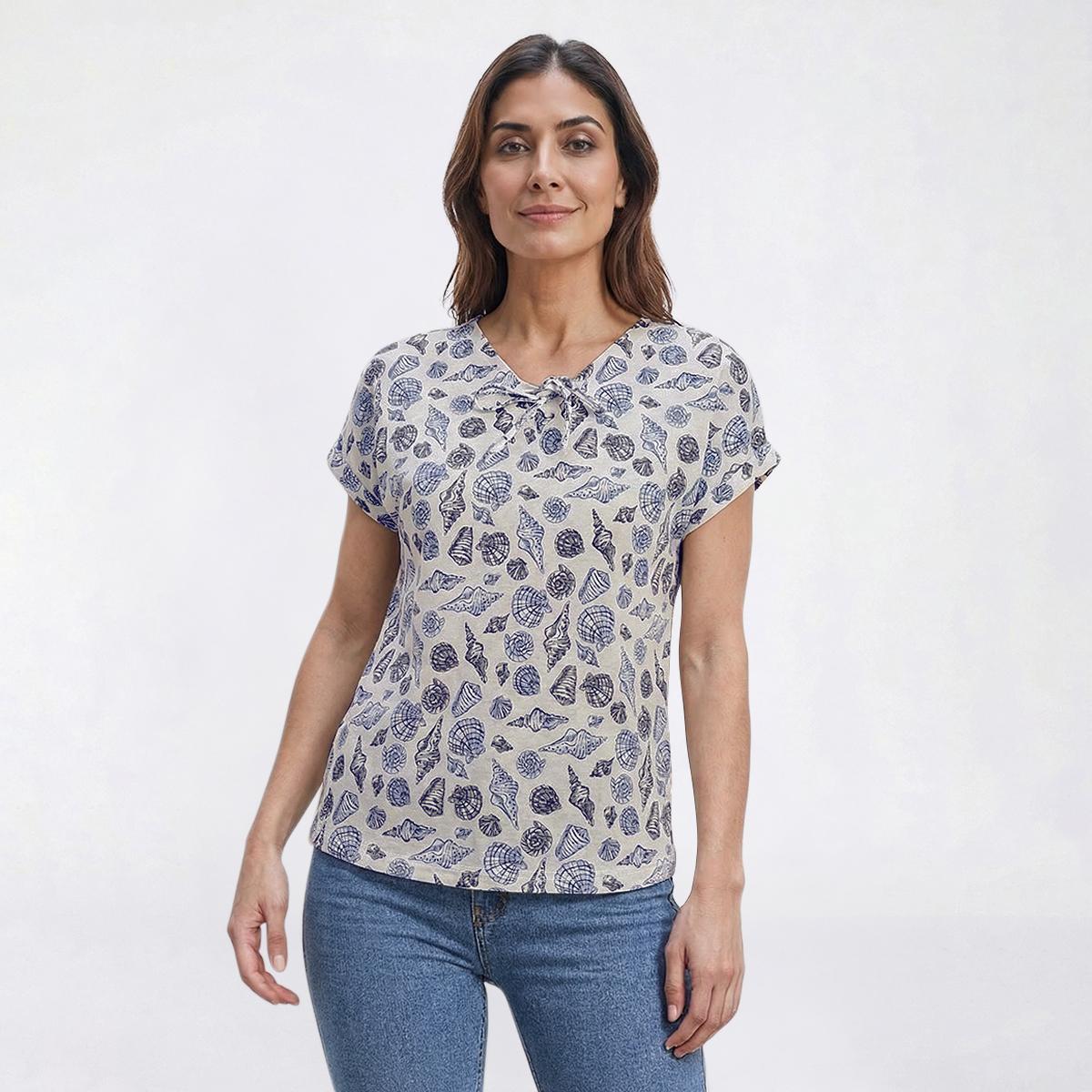 Click here for Petite Preswick & Moore(R) Short Sleeve Coastal La... prices