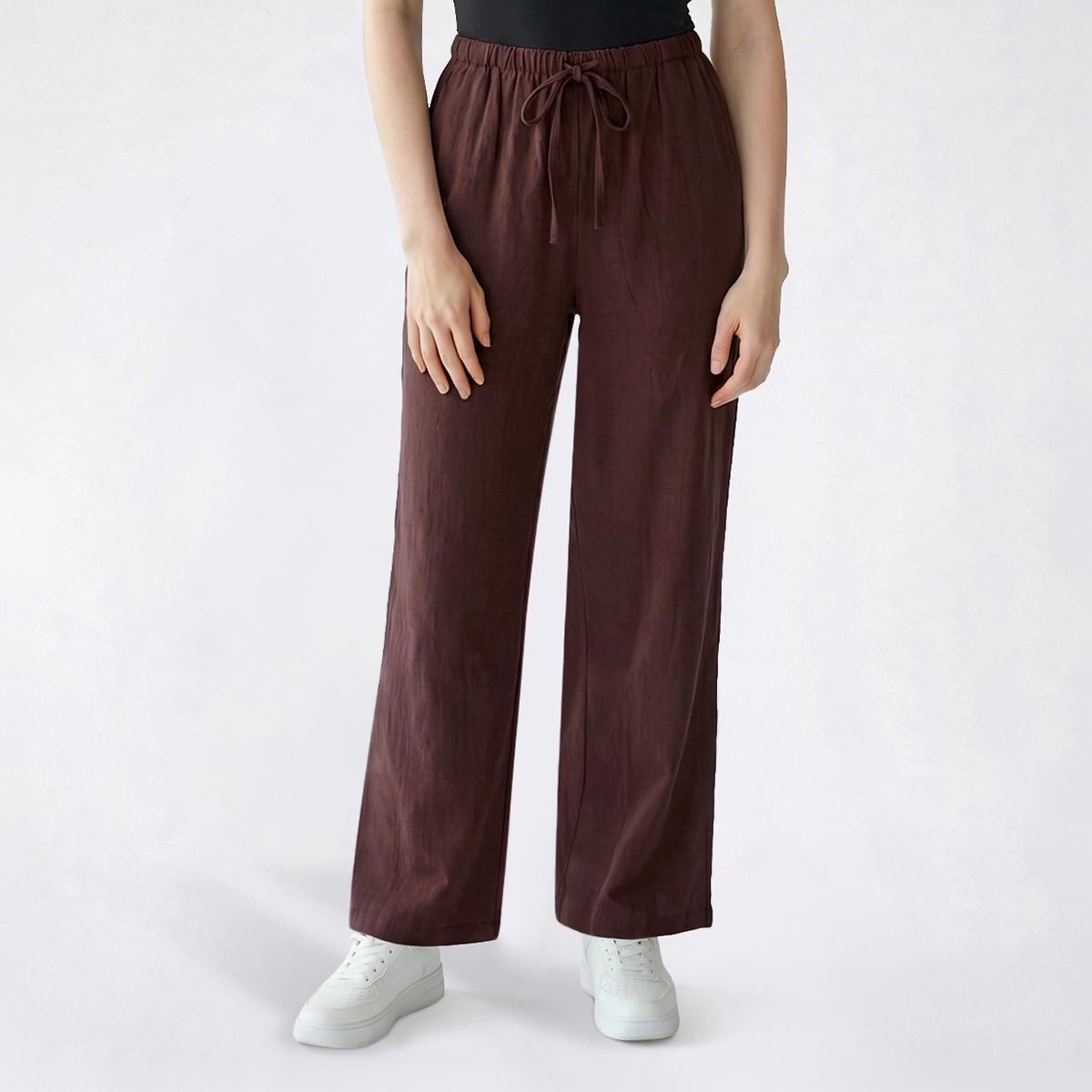 Click here for Juniors Hunter & Brown Linen Blend Wide Leg Tie Wa... prices