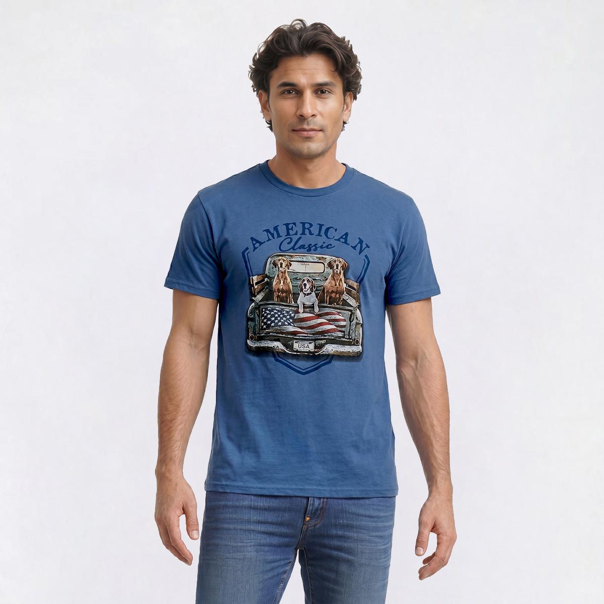 Click here for Mens Home of the Brave USA Dog Trio Graphic Tee prices